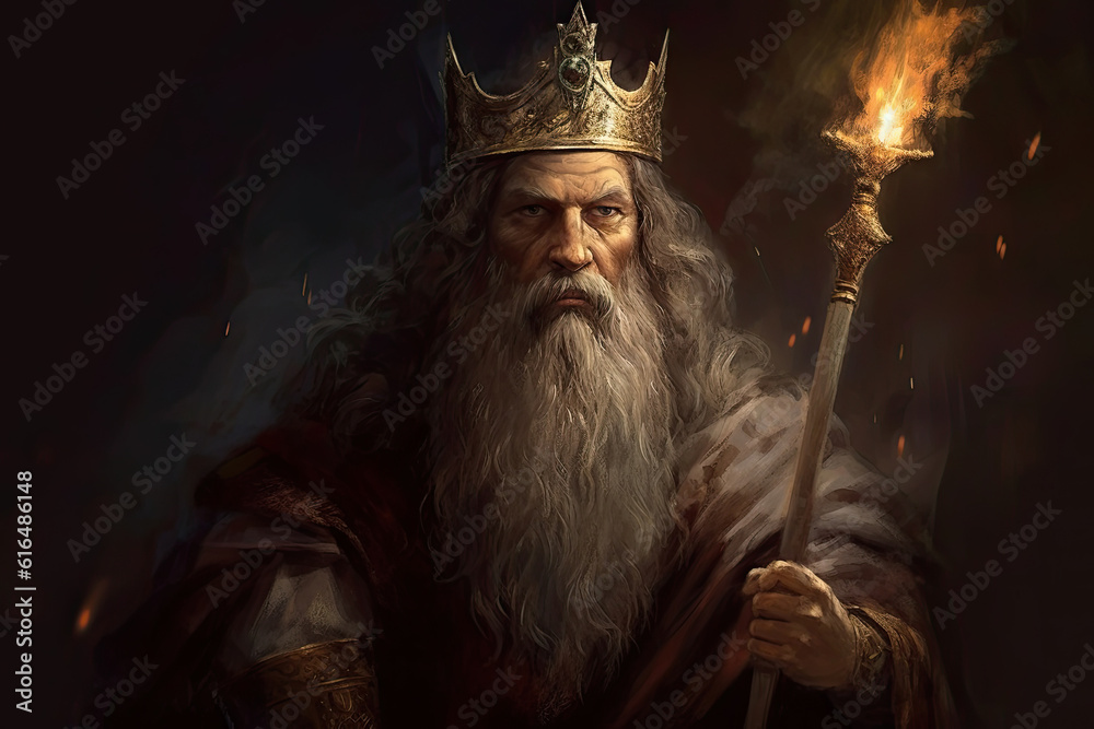 King Solomon Biblical religious story wearing crown ,generated ai Stock ...