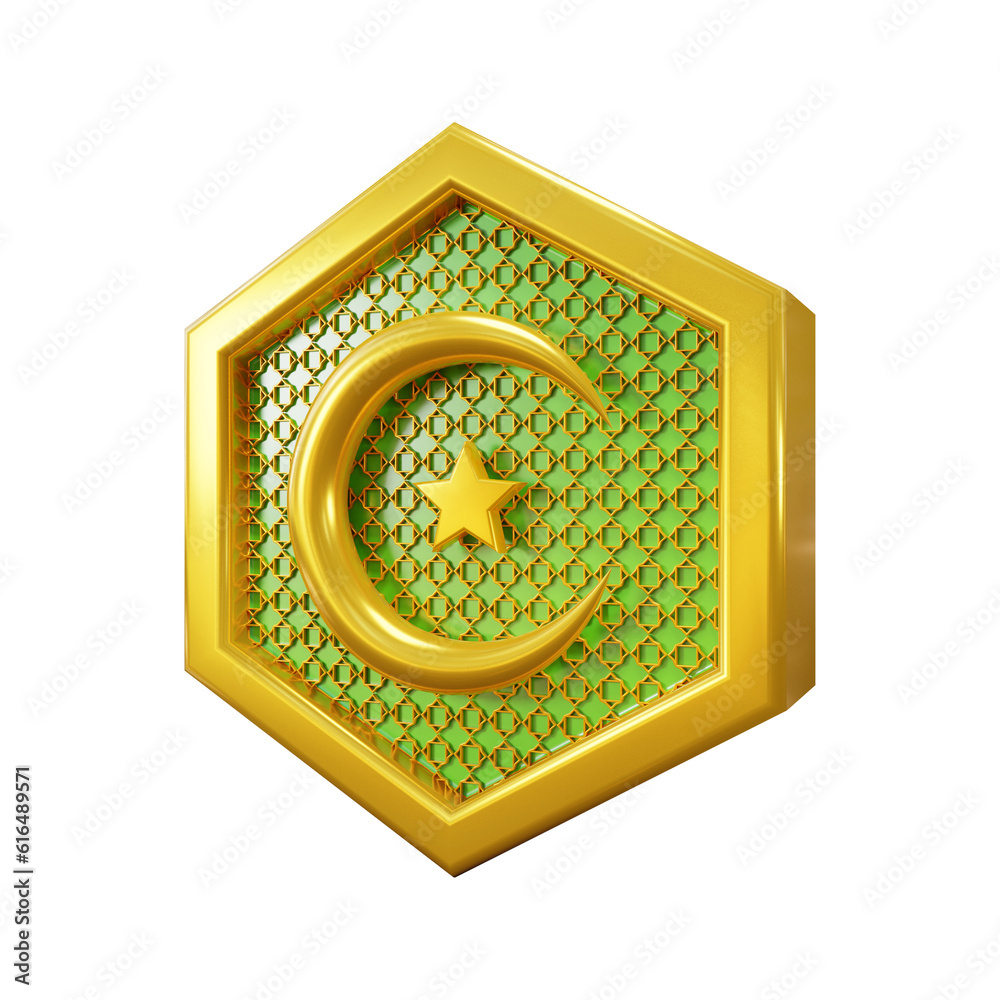 islamic frame with realistic islamic pattern and moon and star Stock ...
