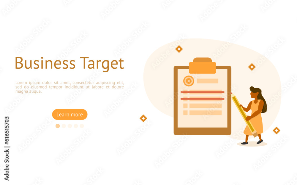business target illustration set. Characters crossed out target that ...