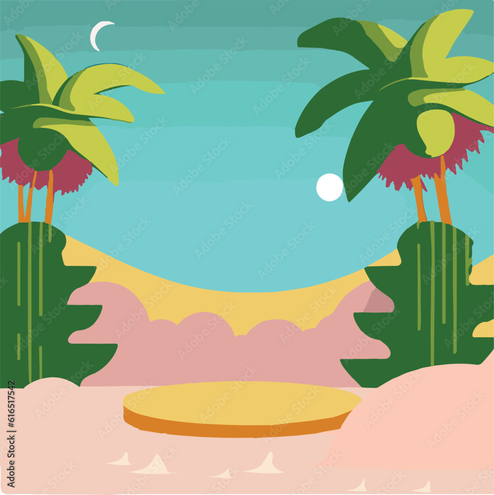 3D effect, summer scene, background graphic Vibrant, 3D background ...