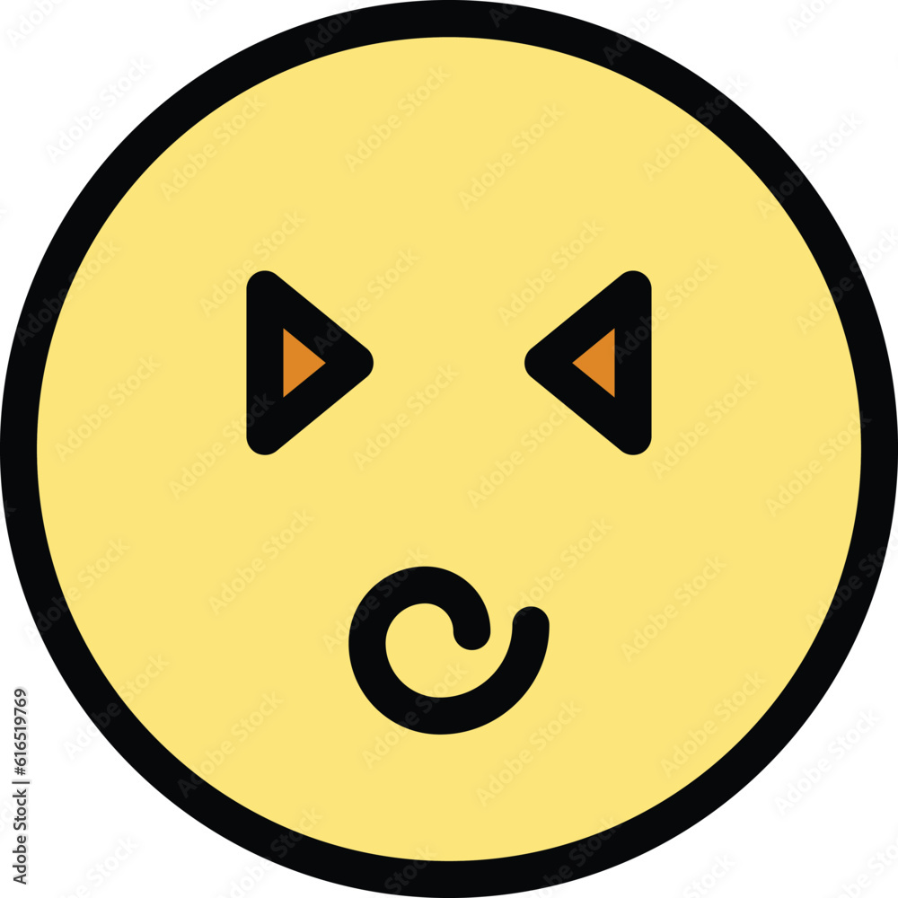 Dizzy face icon. Outline Dizzy face vector icon for web design isolated ...