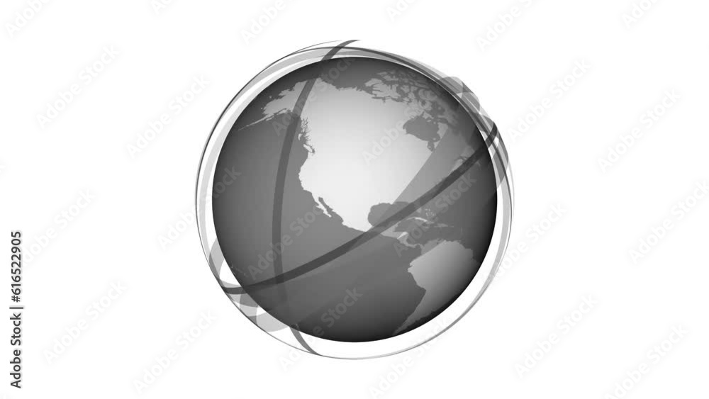 Globe, Earth globe, links, Connections around the earth. 2d, animation ...