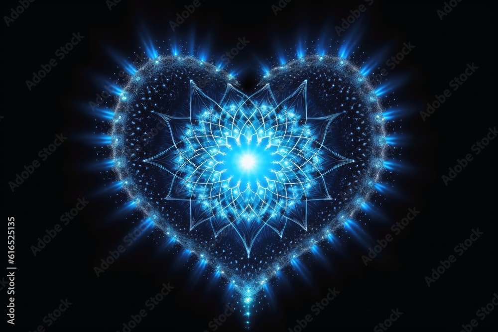 Beautiful esoteric heart with spiritual love created with generative AI ...