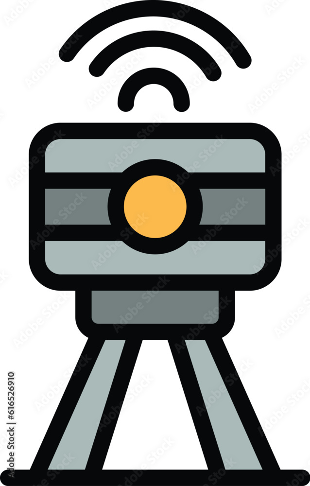 Speed control radar icon. Outline Speed control radar vector icon for ...