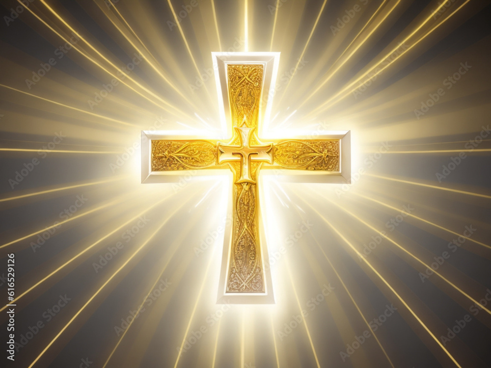 Gold Cross on Christian Symbol Generative AI Stock Illustration | Adobe ...