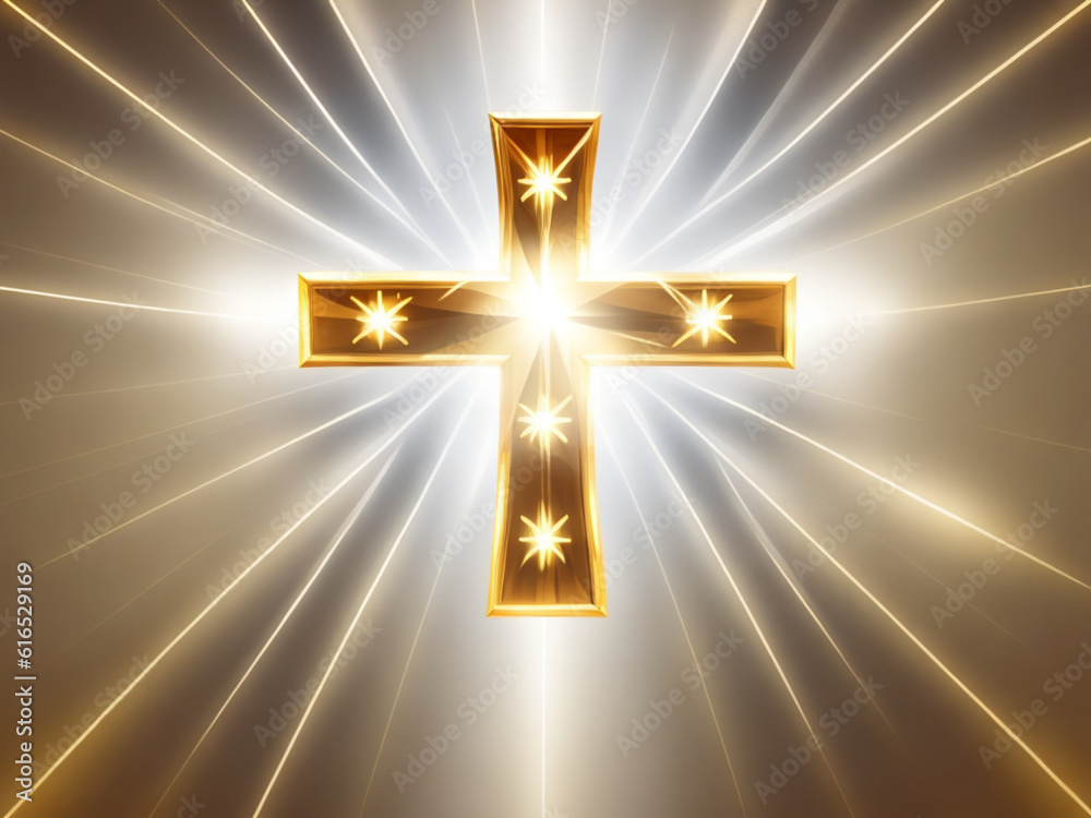 Gold Cross on Christian Symbol Generative AI Stock Illustration | Adobe ...