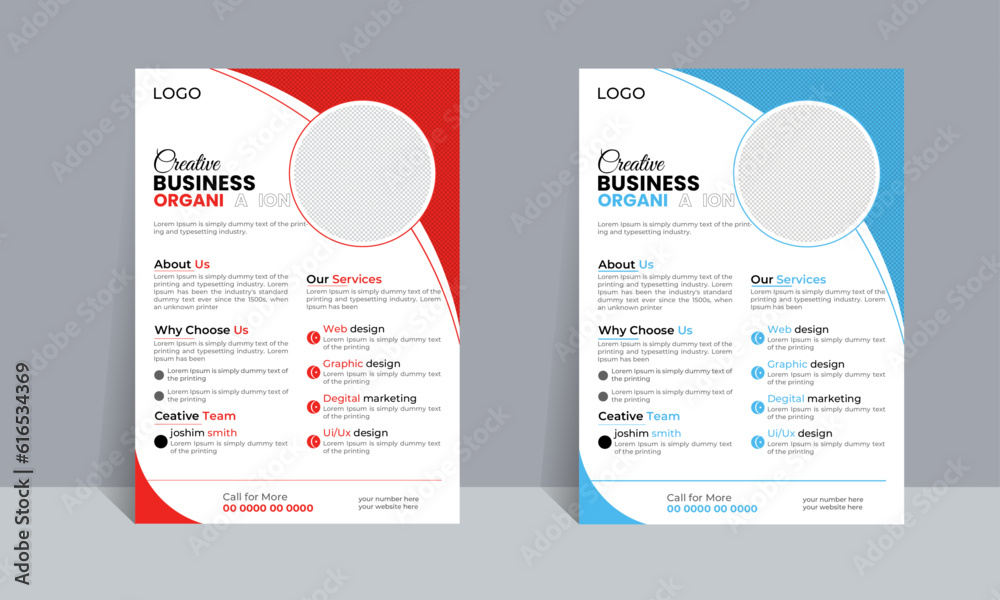 A business flyer layout design - vector illustration A4 size 2 color ...