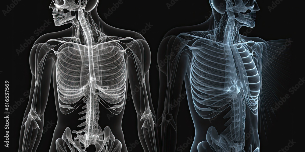 X-ray of human muscles: An image of the muscles in the human body ...
