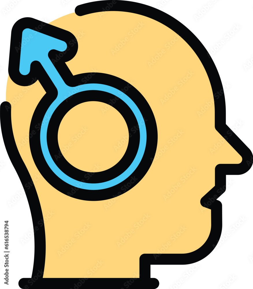 Gender identity male icon. Outline Gender identity male vector icon for ...