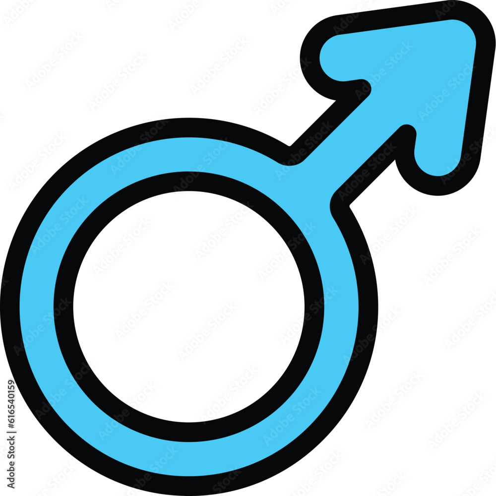 Gender identity male icon. Outline Gender identity male vector icon for ...