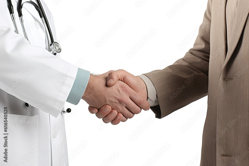 doctor hand shake isolated on white background. AI generated Stock ...