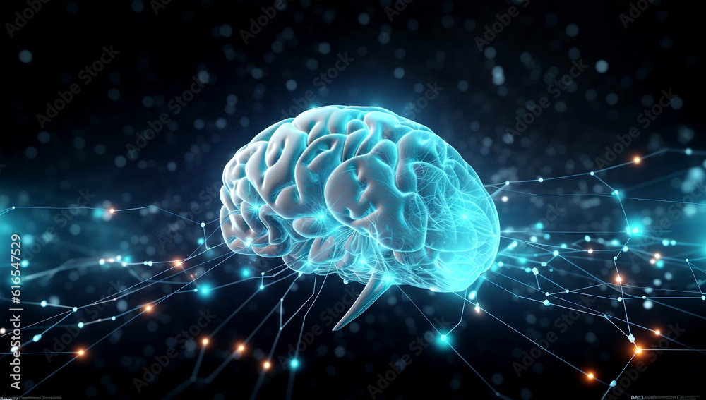 Human brain showing Intelligent thinking processing through the concept ...
