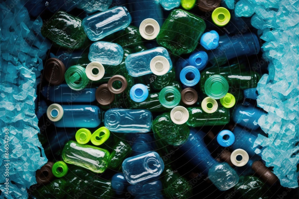 Concept of plastic recycle with blue bottle background. Inspiration of ...