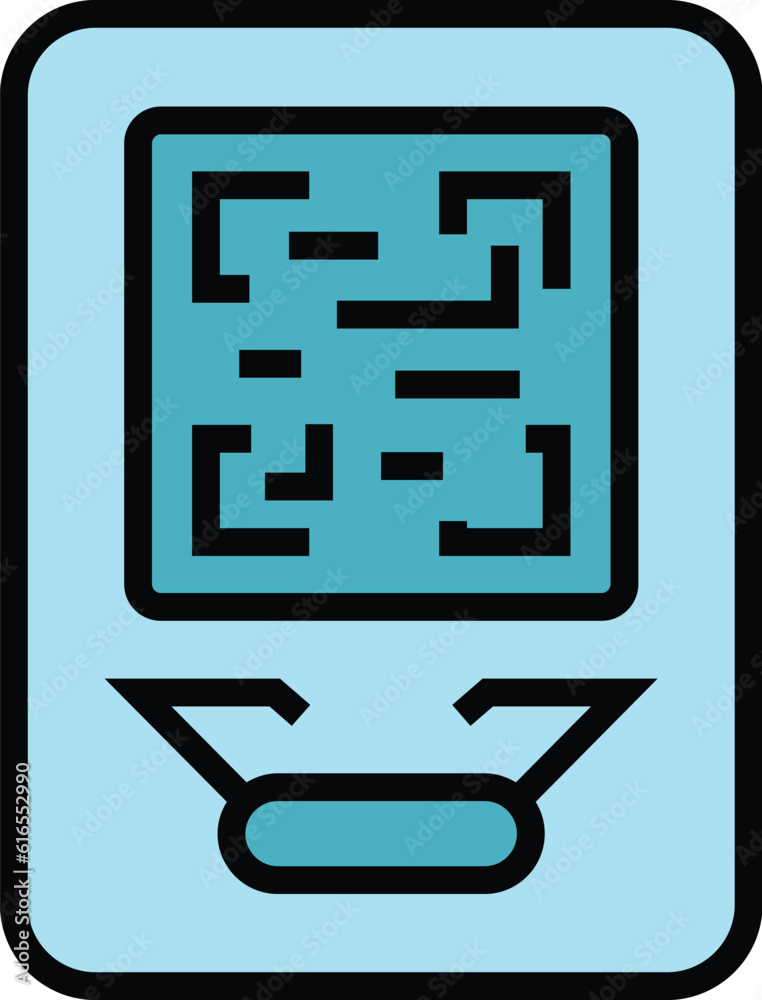 Metro ticket qr code icon. Outline Metro ticket qr code vector icon for ...