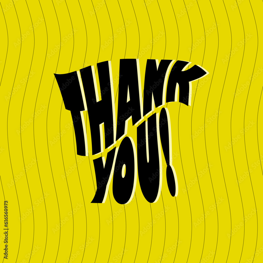 Thank You Banner Lettering Text Effect with a Striped Graphic ...