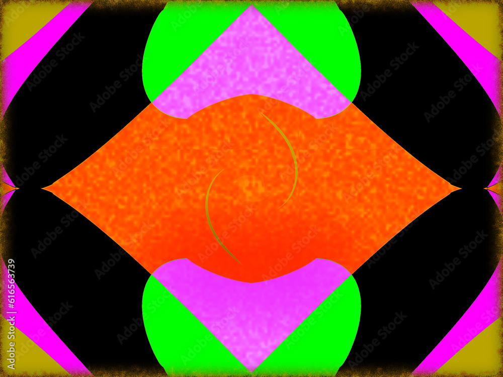 Abstract, Multiple Shapes, Colours, and 3d Design, within a Border ...