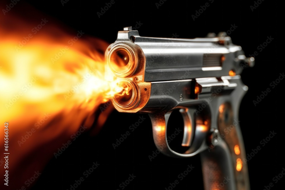 Gun. Self defense weapon concept. Background with selective focus. AI ...