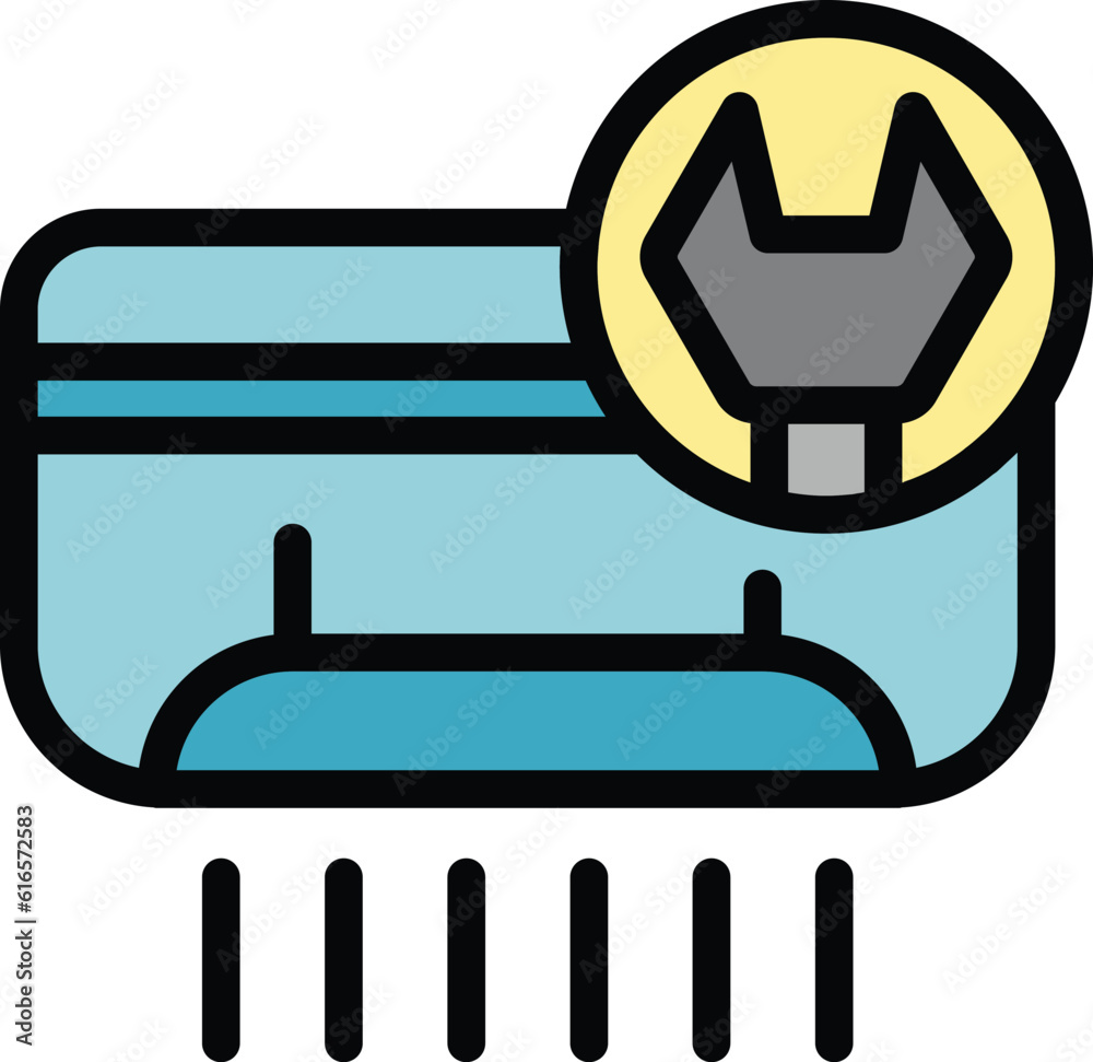 Repair air conditioner compressor icon. Outline Repair air conditioner ...