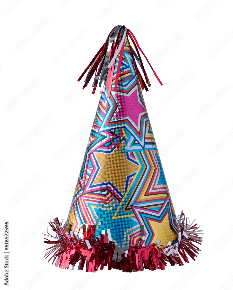 Colorful birthday party hat isolated cutout on transparent Stock Photo ...