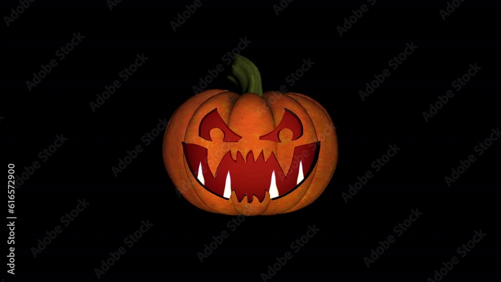 Halloween Lantern - Pumpkin Head - Burning Loop - 3D animation with ...