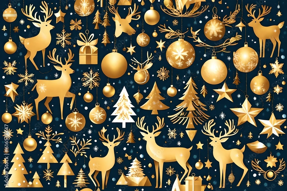 Christmas collection with traditional Christmas symbols and decorative ...