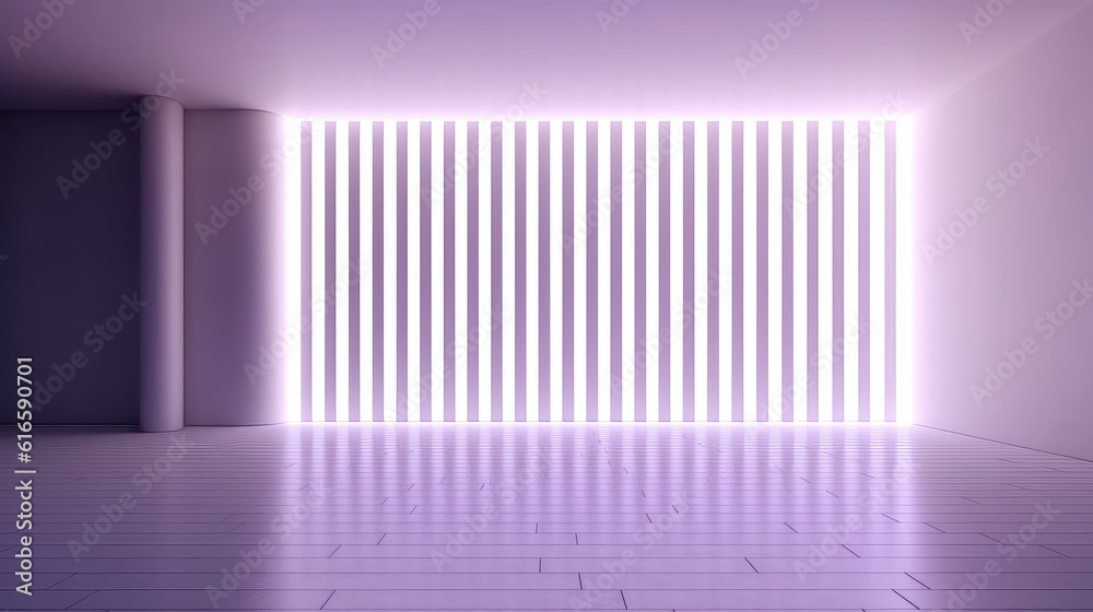 White led light inside white room, 3D stimulate of white room interior ...