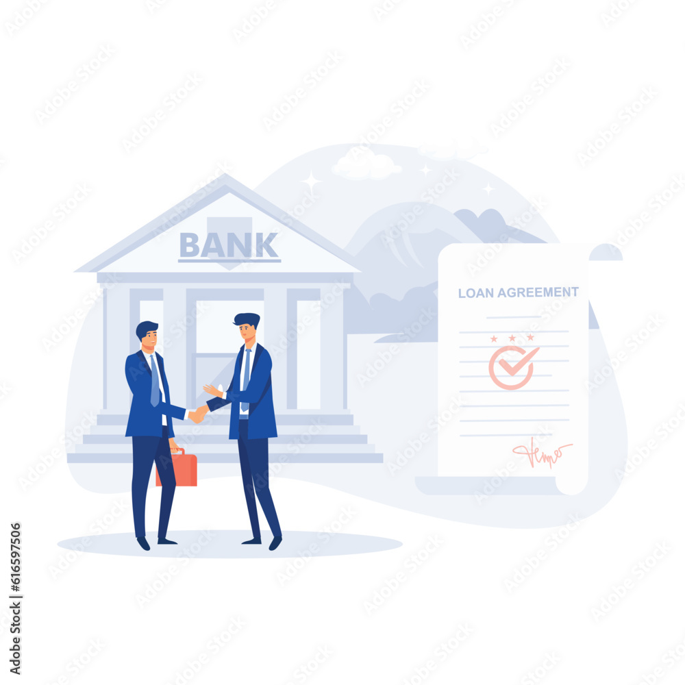 Loan agreements borrow money from the bank, personal loan or financial ...