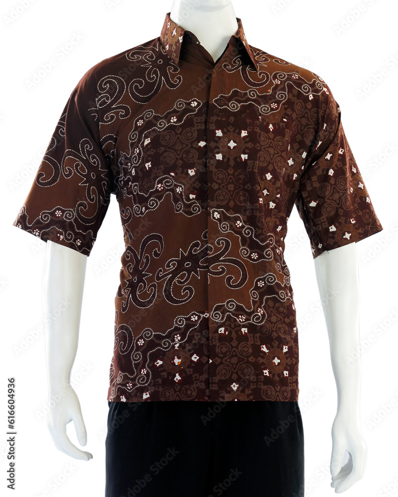 Exclusive batik shirt with modern decorative motifs. Imaging the wearer ...