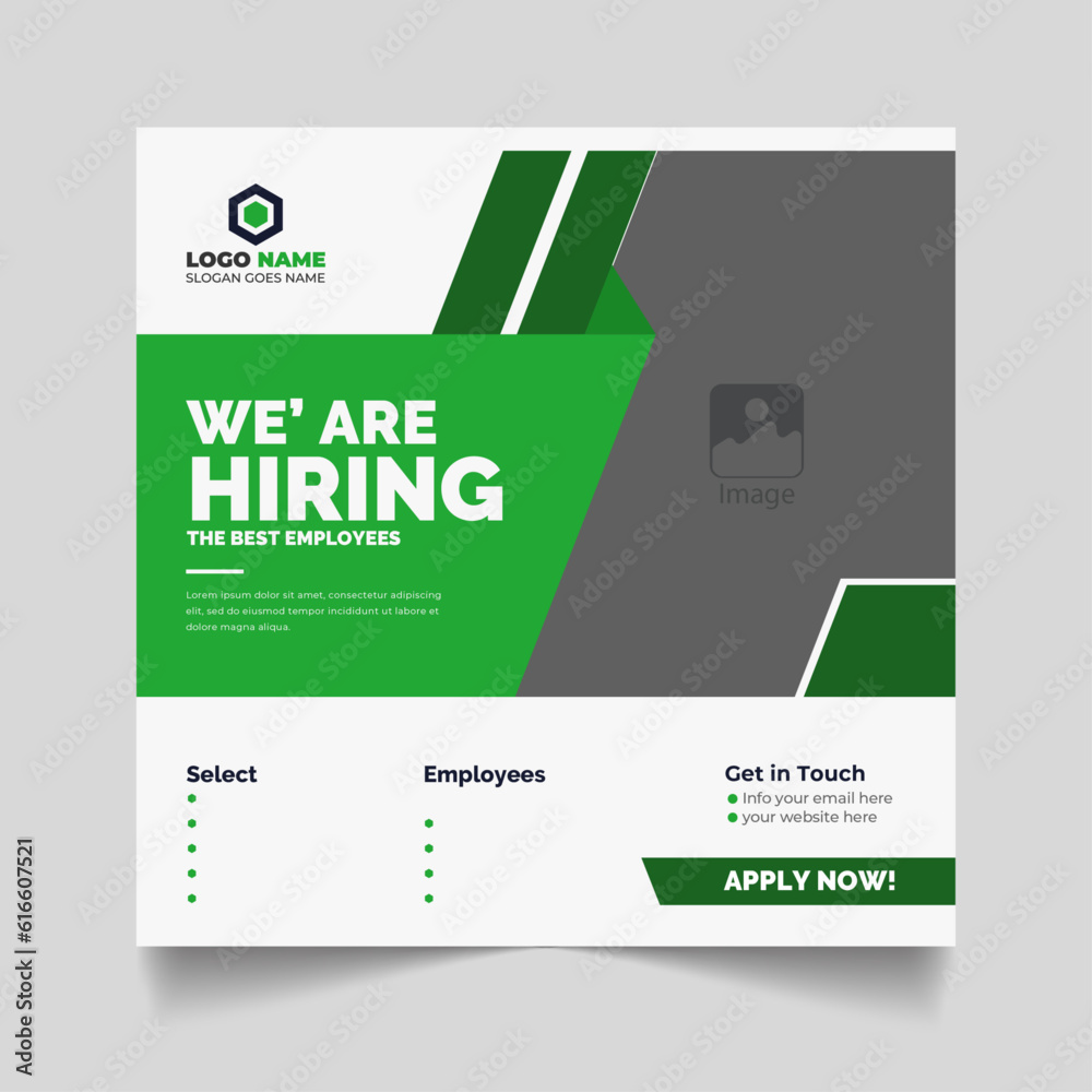 We are hiring job vacancy social media post or Social Media Square ...