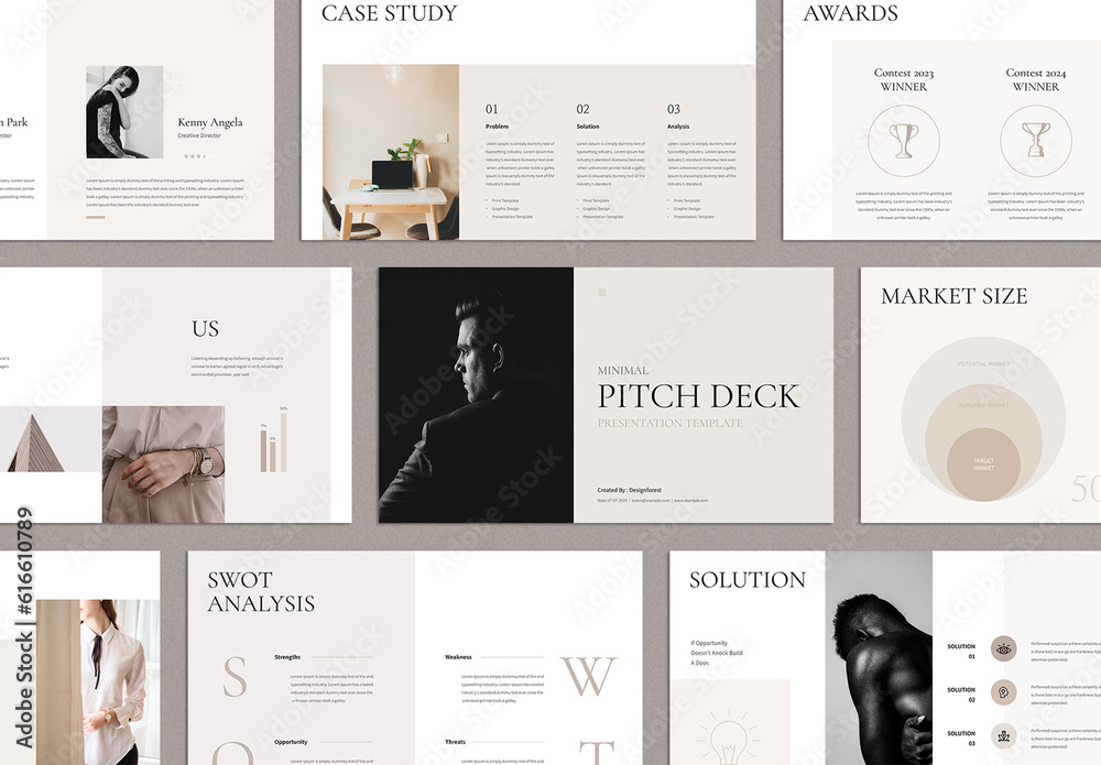 Modelo de Pitch Deck Presentation Template do Stock | Adobe Stock