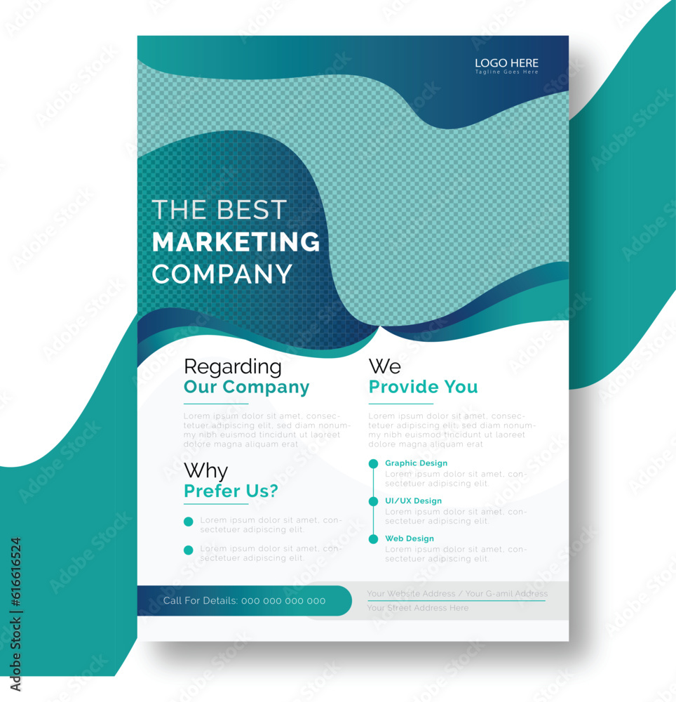 Vetor de Free vector digital marketing agency flyer template design ...