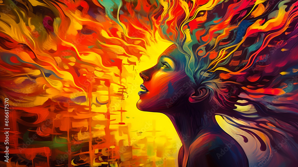 A painting of a woman with Schizophrenia and obsessive compulsive ...