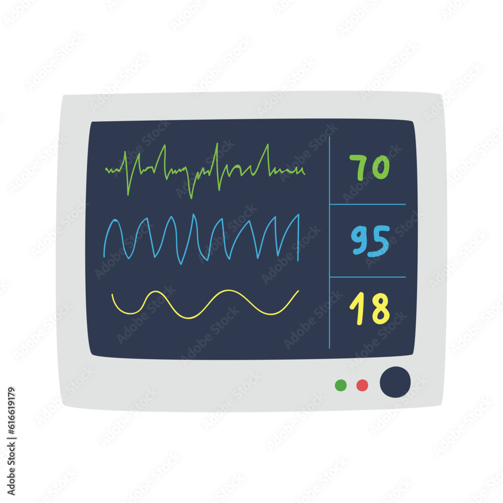 Patient heartbeat clipart cartoon style. Health care monitoring ...
