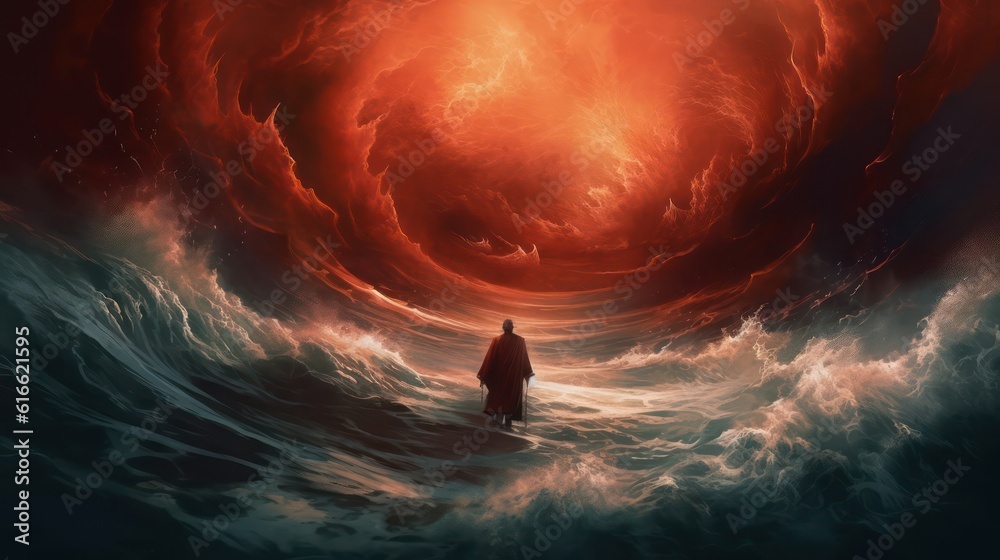 Prophet Musa and the Red Sea Stock Illustration | Adobe Stock