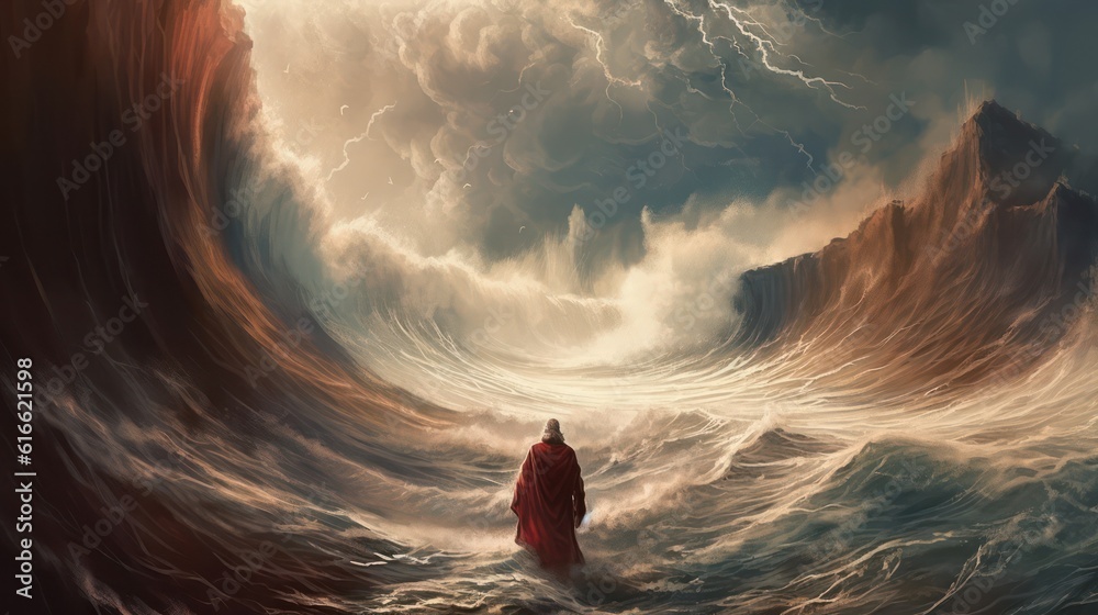 Prophet Musa and the Red Sea Stock Illustration | Adobe Stock