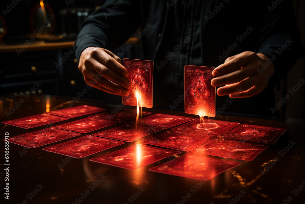 Photo & Art Print Levitating Cards, magic Generative AI, forenna