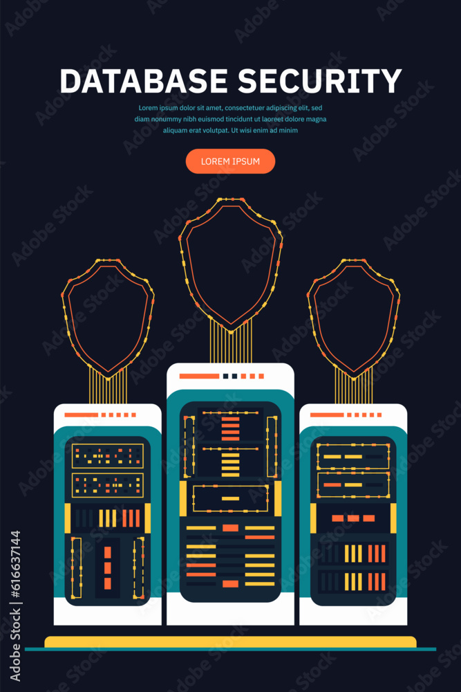 Database Security Phishing Hacker Attack Data Server Web Concept