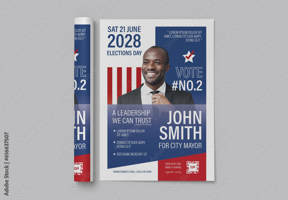 Election Campaign Political Flyer Poster Layout Stock Template | Adobe ...