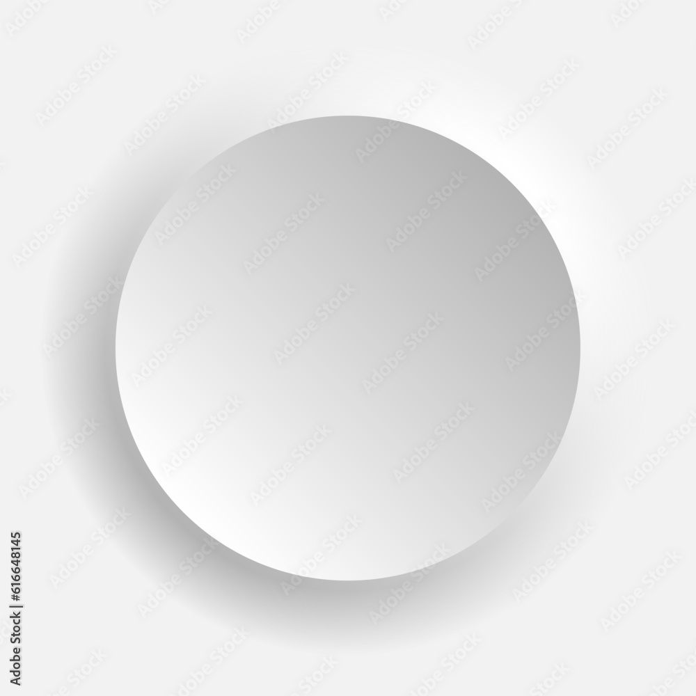 3d grey neumorphic circle button design. Elegant circular neumorphism ...