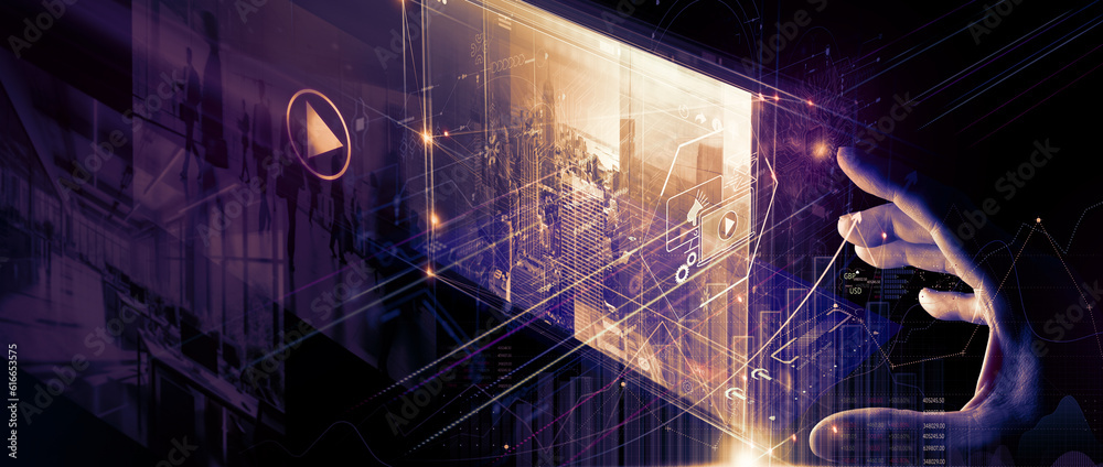 Digital marketing,Engineer connecting data center on global networking ...