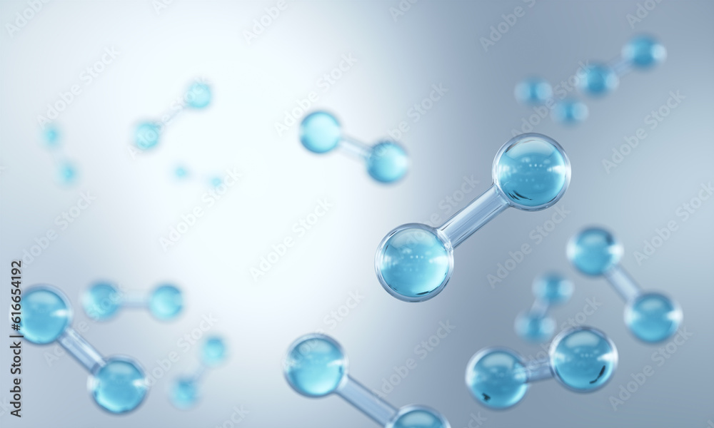 Model of Hydrogen molecule on white background, 3d rendering. Stock ...