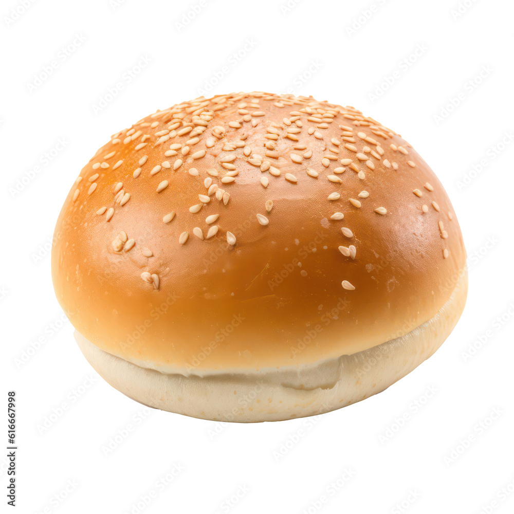 Hamburger bun isolated on transparent background. Generative AI. Stock ...