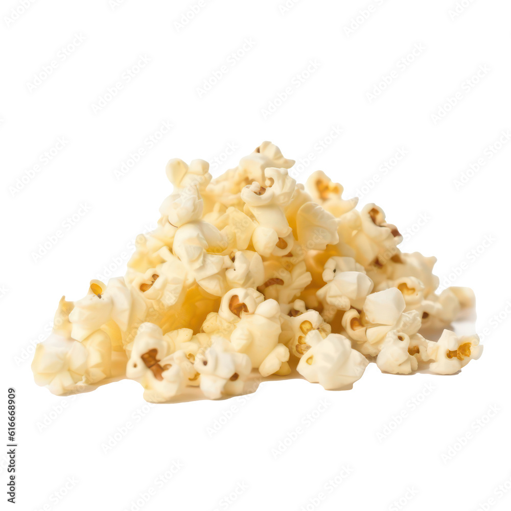 Pile of popcorn isolated on transparent background. Generative AI ...