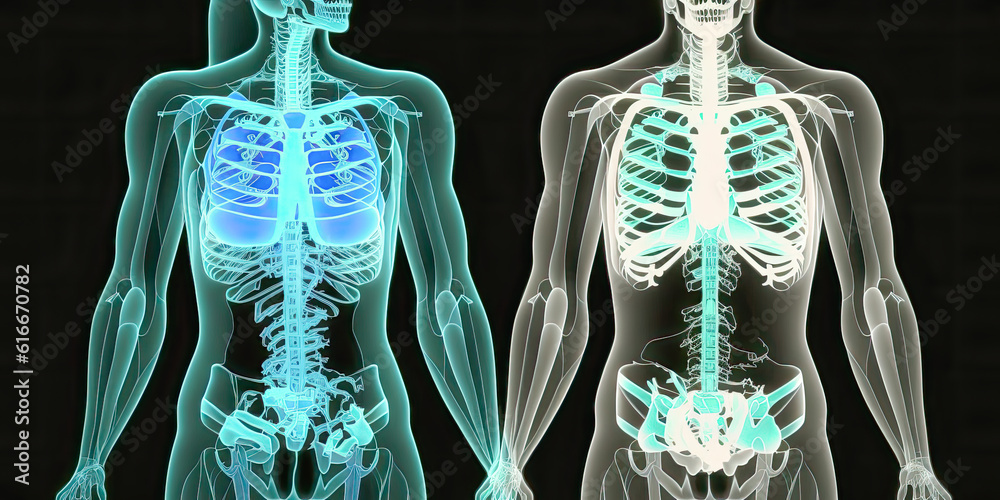 X-ray of endocrine system: An image of the glands that produce hormones ...