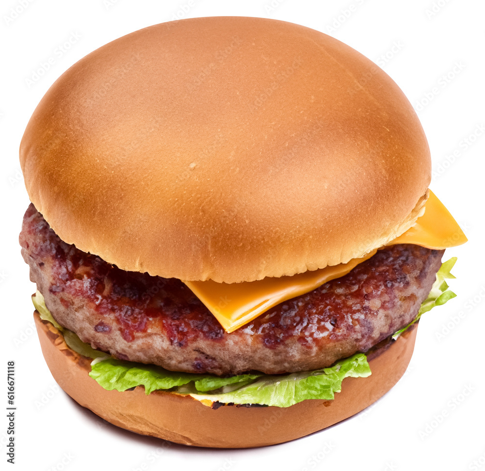 Cheeseburger isolated on transparent background Stock Photo | Adobe Stock