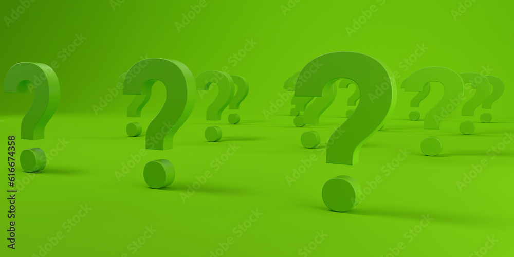 Question marks grid on green background. Sustainability concept. Stock ...