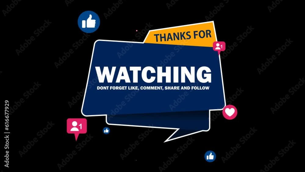 Animation thanks for watching. Animated motion graphics on the alpha ...