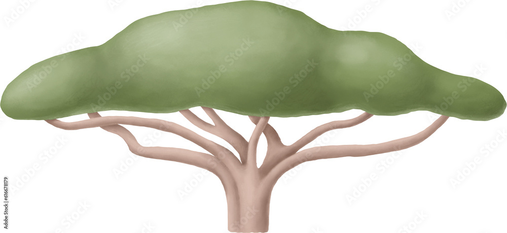 Safari tree cartoon illustration Stock Illustration | Adobe Stock