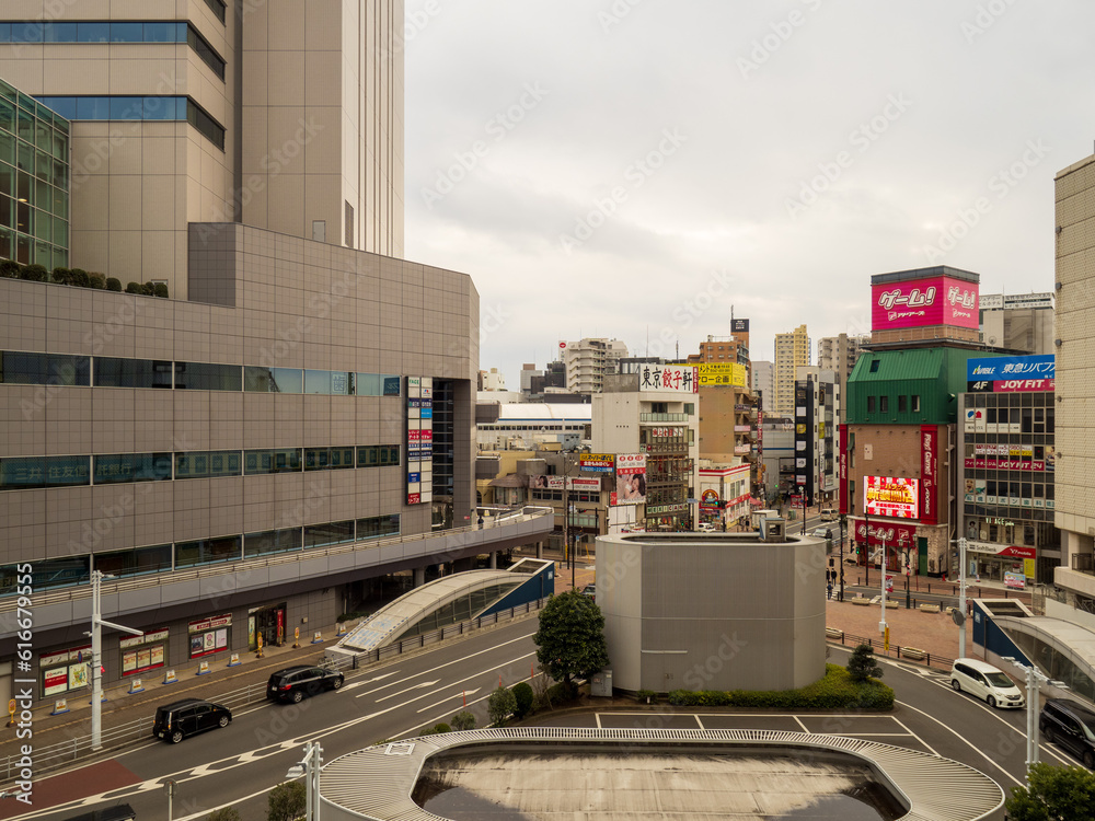 Funabashi, Chiba, Japan - June 2023: Funabashi station and its vicinity ...