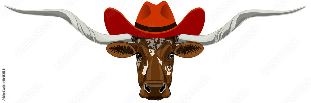 Texas longhorn Texas cow head isolated transparent without background ...